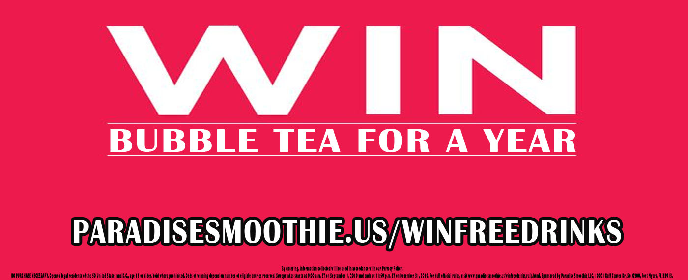 Win Free Bubble Tea for Year – Smoothie Bubble Tea & Coffee